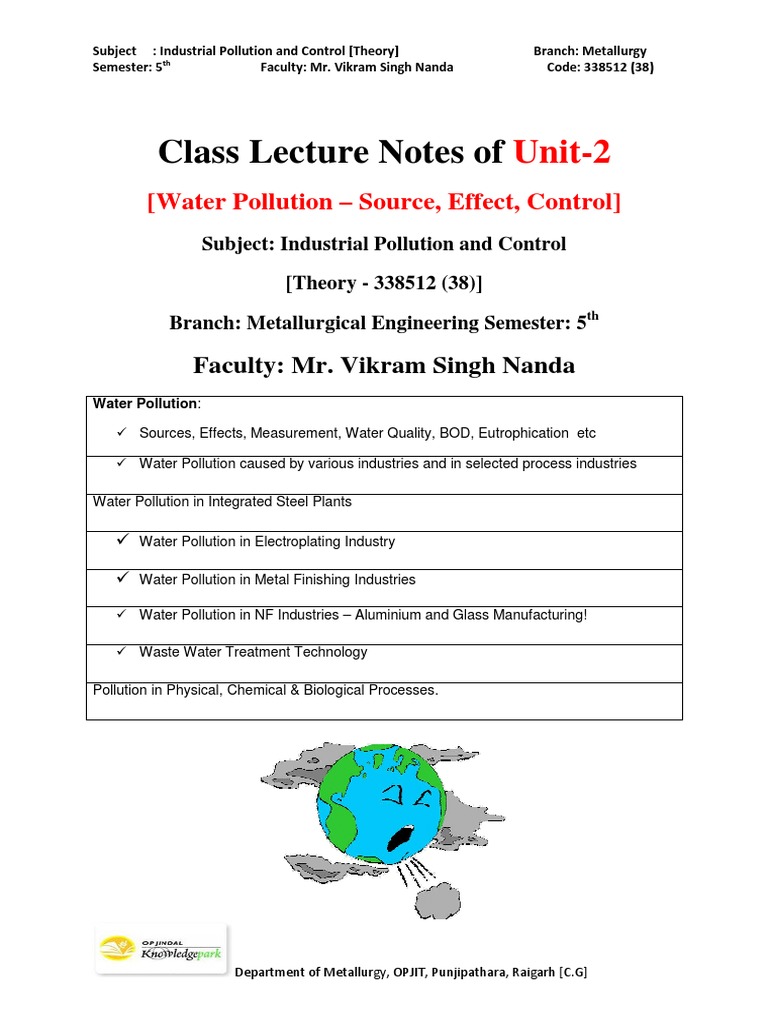 Industrial Pollution and Control | PDF | Eutrophication | Water Pollution