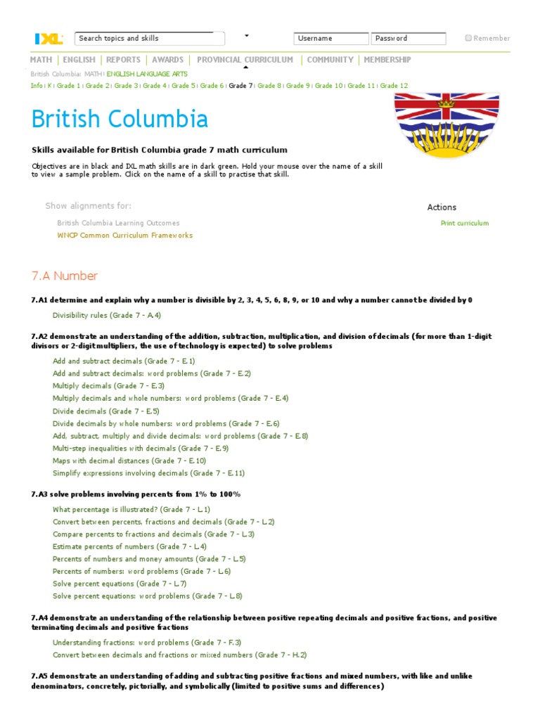 IXL - British Columbia Grade 7 Math Curriculum | Area | Fraction ...