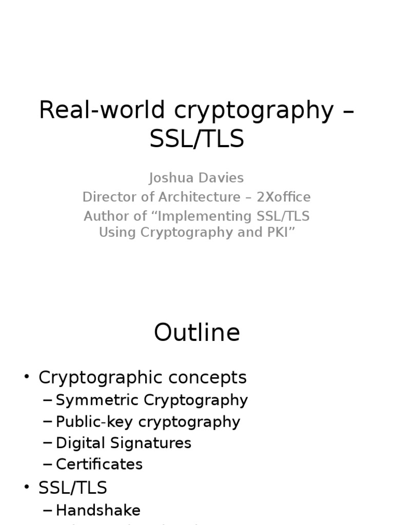 Real-world cryptography – SSL/TLS overview | PDF | Transport Layer ...