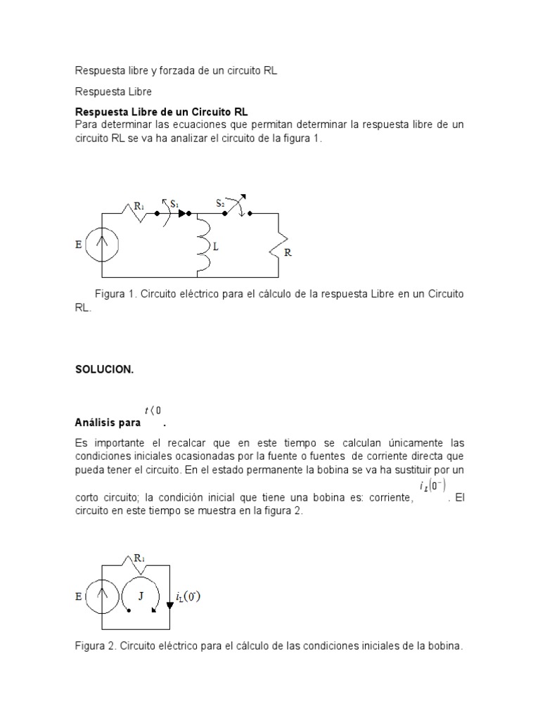 Respuesta Libre y Forzada de Un Circuito RL | PDF | Red eléctrica | Inductor