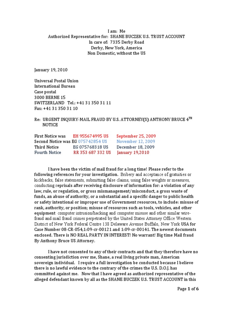 Letter Universal | PDF | Arrest Warrant | U.S. Securities And Exchange ...