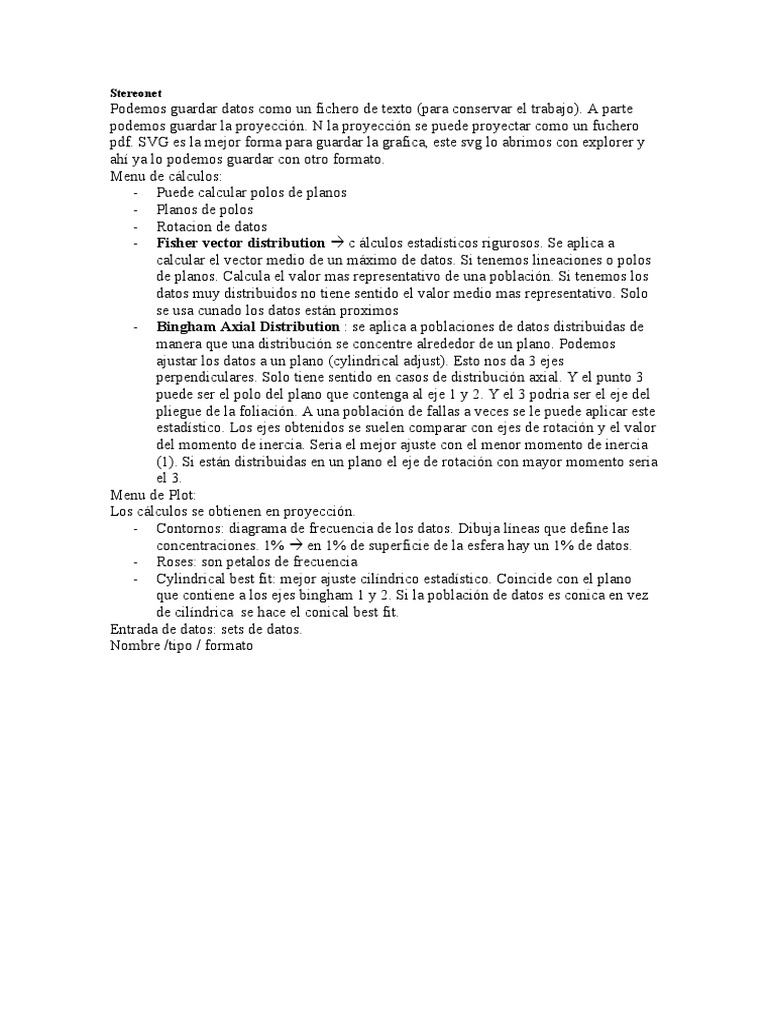 Funciones y Proyecciones de Stereonet | PDF