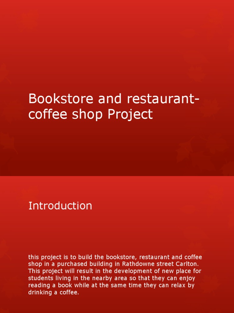 Bookstore and Restaurant-Coffee Shop Project | PDF | Project Management ...