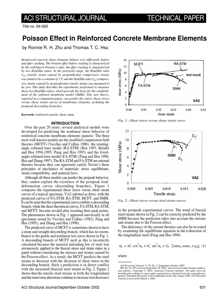Poisson Effect in Reinforced Concrete Membrane Elements | PDF | Young's ...
