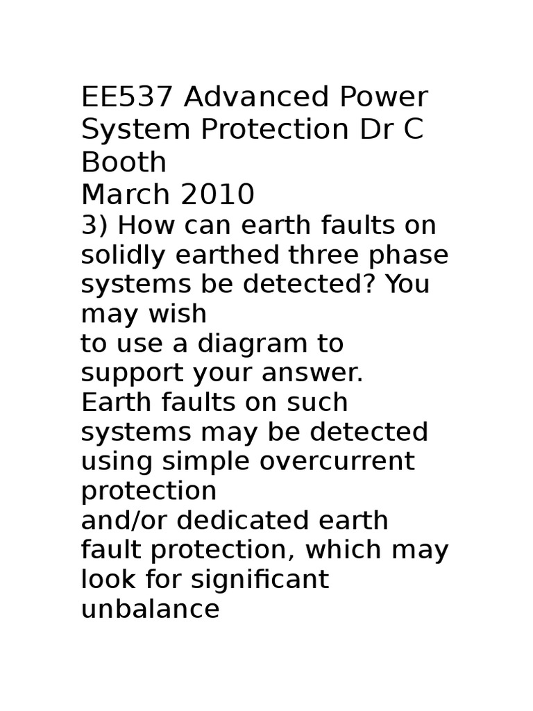 EE537 Advanced Power System Protection DR C Booth | PDF | Force ...