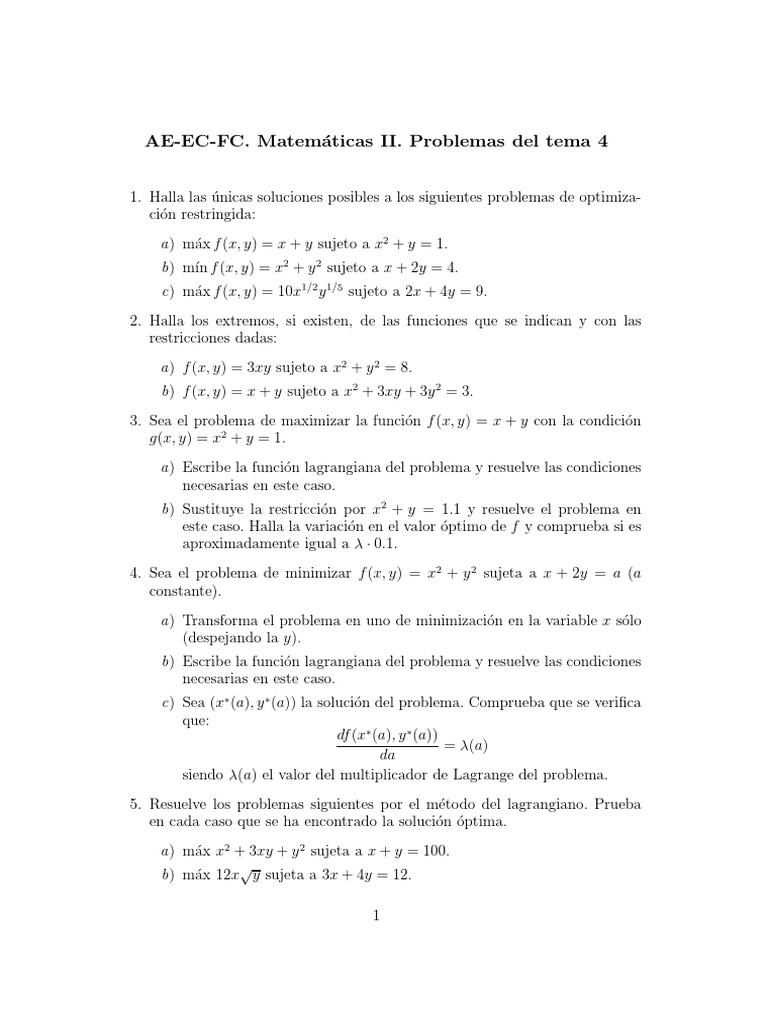 Problemas Matematicas | PDF | Enseñanza de matemática | Análisis matemático