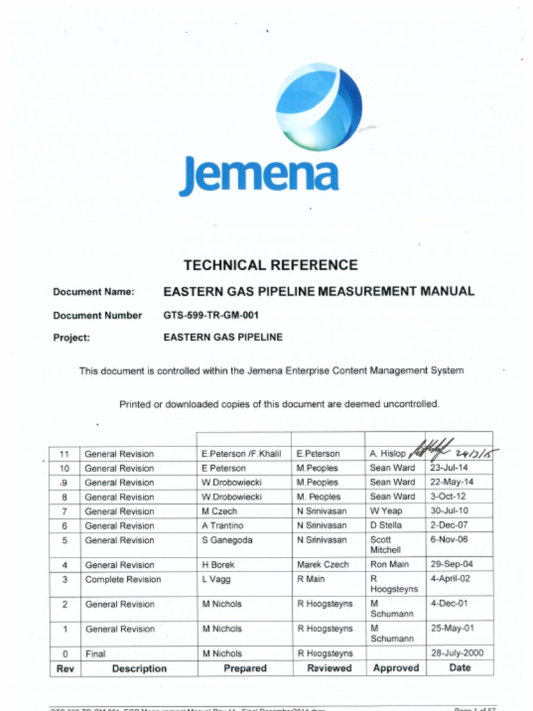 EGP Measurement Manual | PDF | Natural Gas | Calibration