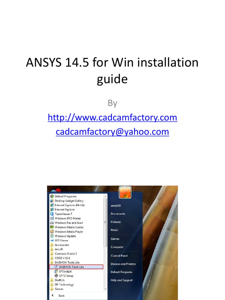 ANSYS 14.5 Windows Install Guide | PDF