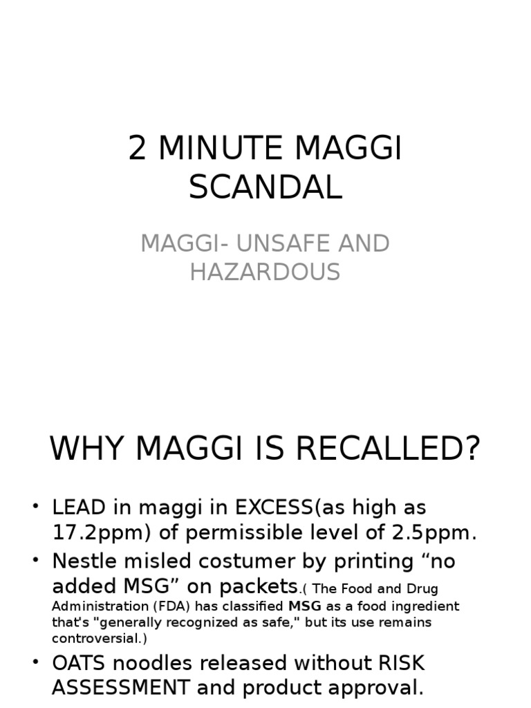2 Minute Maggi Scandal | PDF | Foods | Food Industry