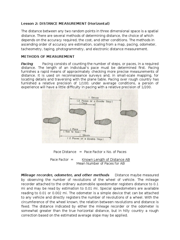 Horizontal Distance Measurement in Surveying | PDF | Surveying ...