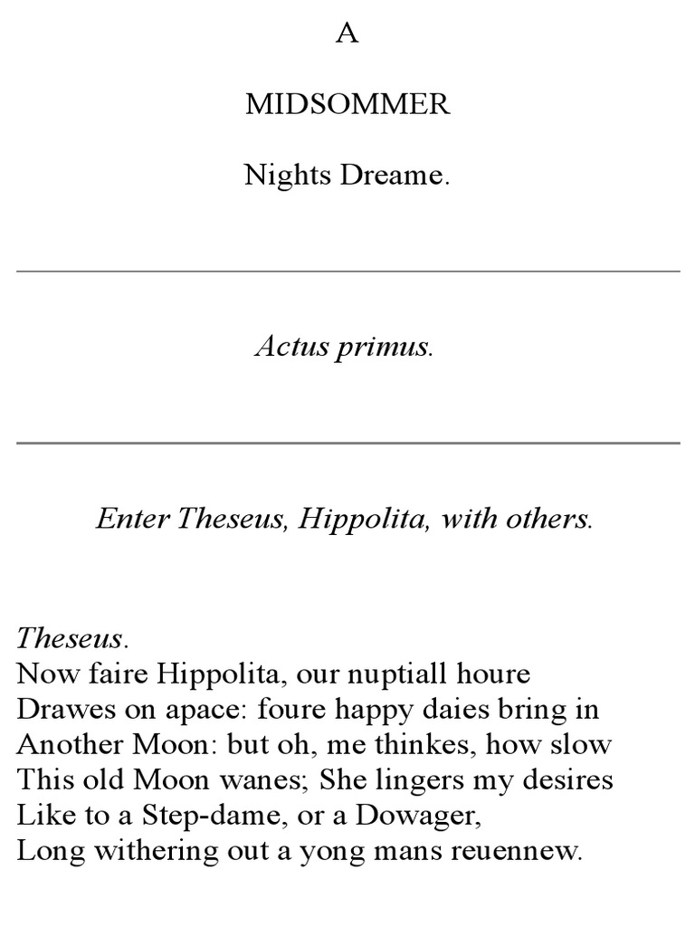 William Shakespeare - Midsummer Night's Dream | PDF | A Midsummer Night ...