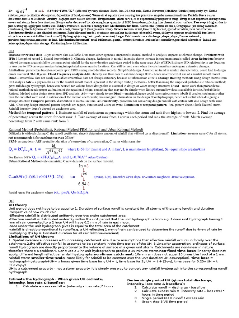 Cheat Sheet | PDF | Rain | Physical Sciences