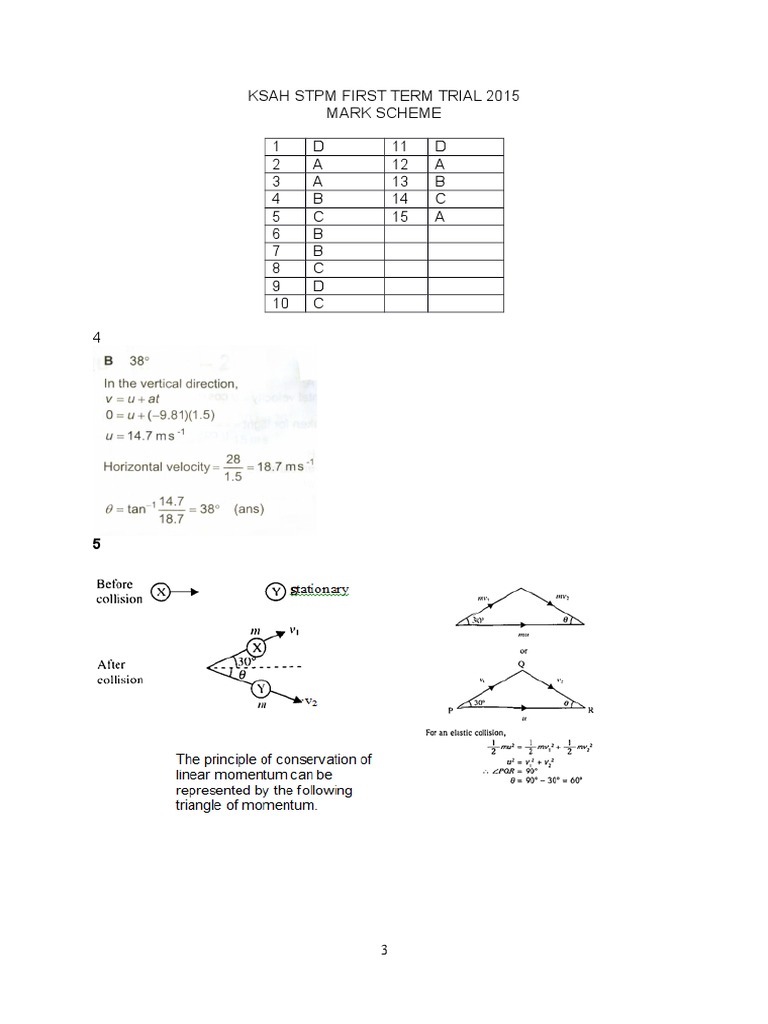 STPM 2015 Term 1 Trial SMK Sultan Abdul Hamid Marking Scheme | PDF | Gases | Physical Universe