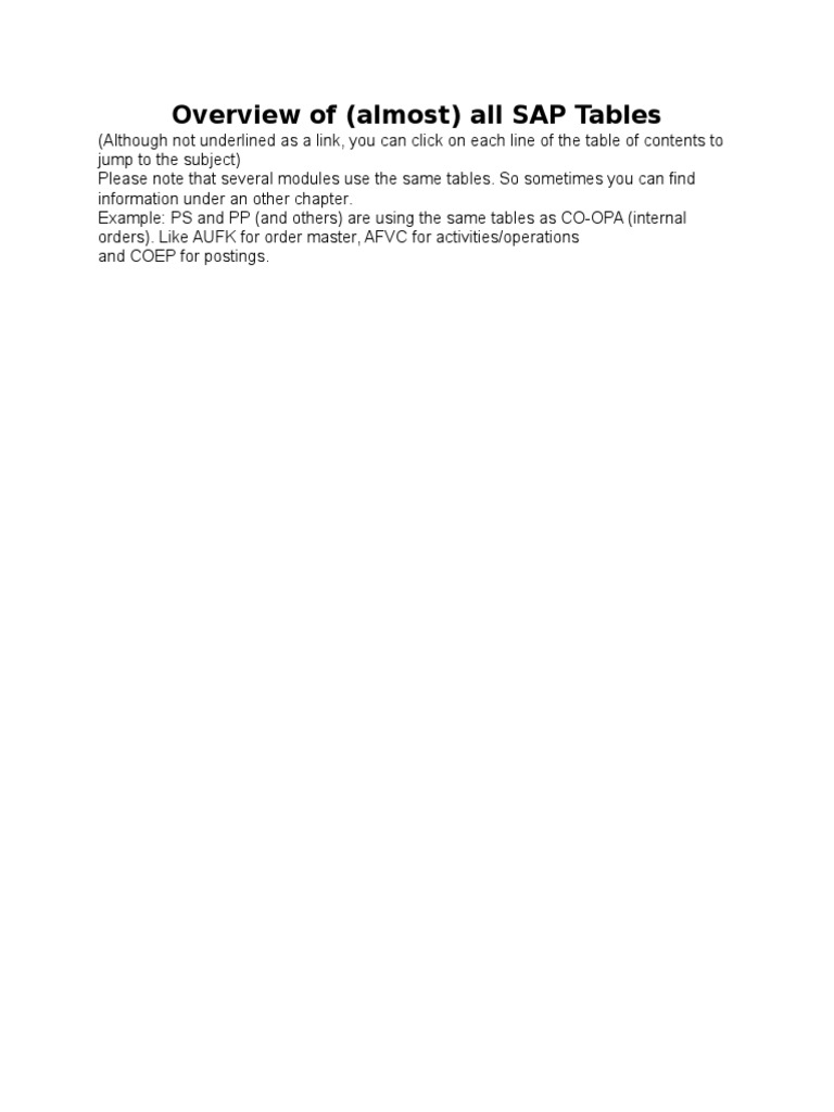 Comprehensive Guide to SAP Tables | PDF | Electronic Data Interchange ...