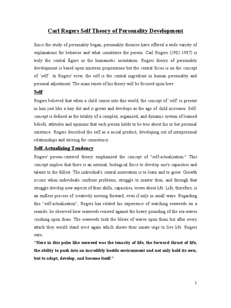 Carl Rogers Self Actualization Theory