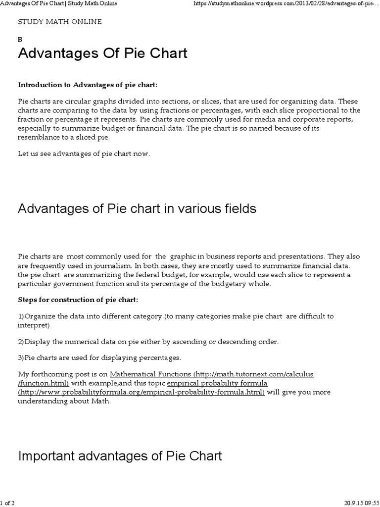 Advantages of Pie Charts Explained | PDF