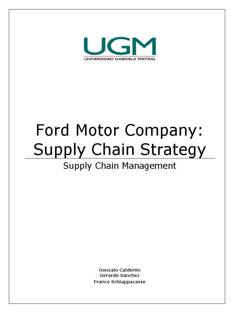 Ford Motor Company: Supply Chain Strategy | PDF | Dell | Coche