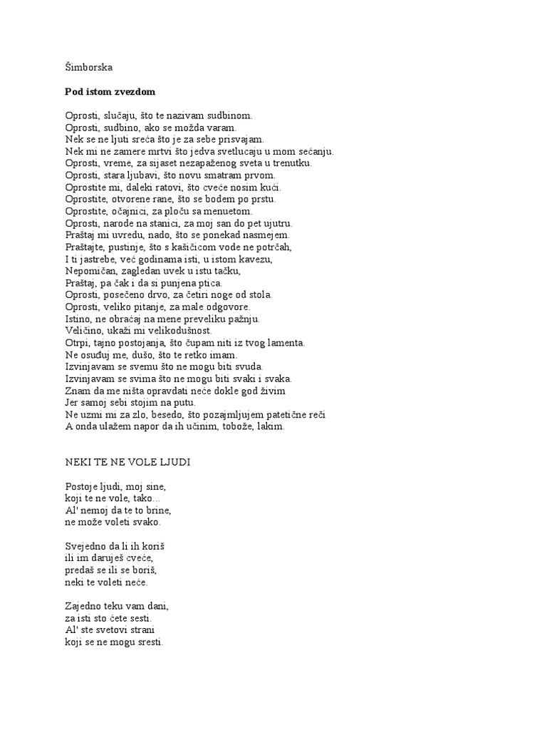 Pesme Za Recitovanje | PDF