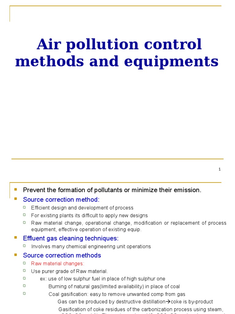 Air Pollution Control Methods and Equipments | PDF | Adsorption ...