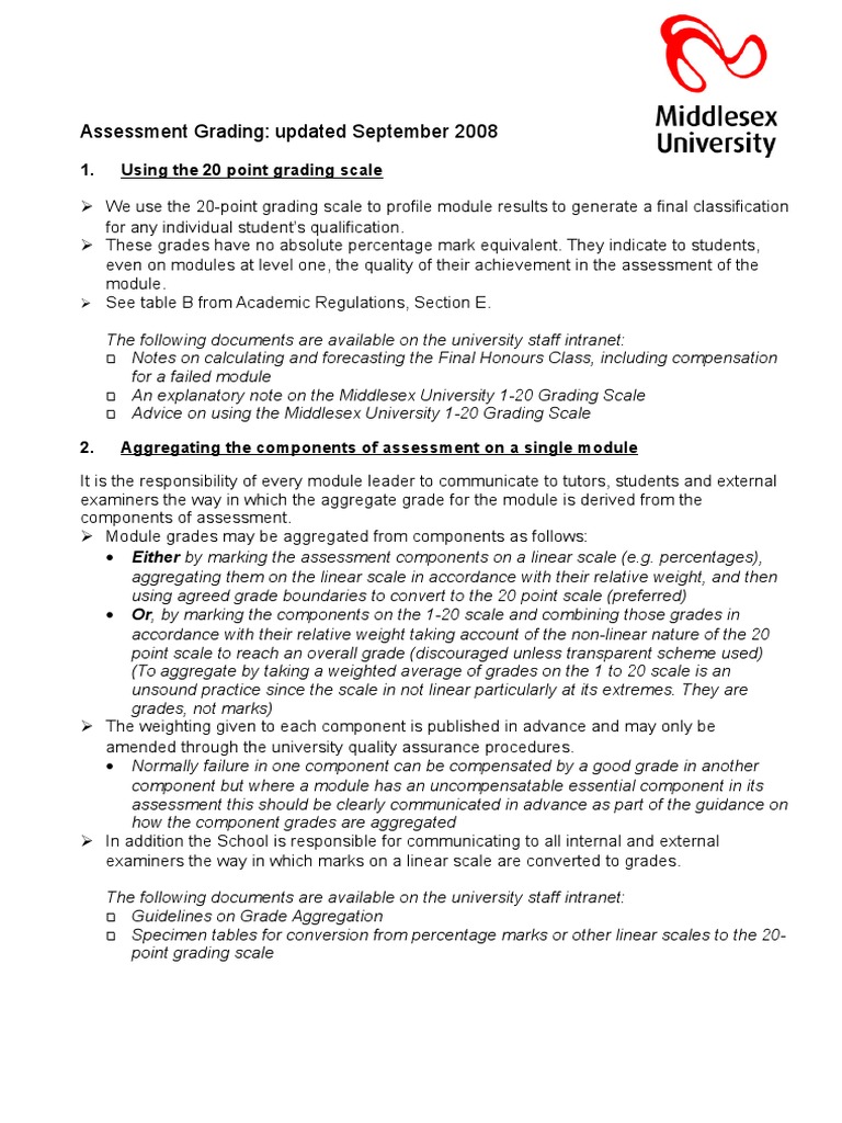 20 Point Scale | Educational Assessment | Academia