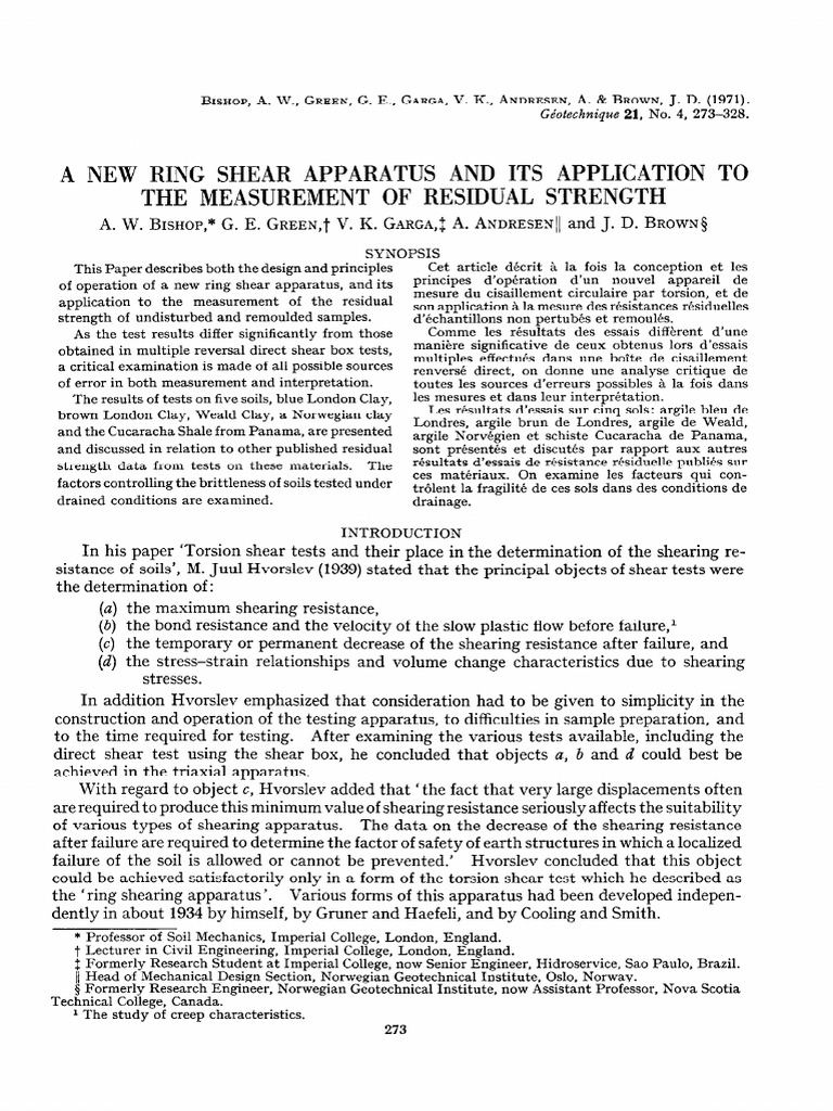New Ring Shear Apparatus Design | PDF | Stress (Mechanics ...