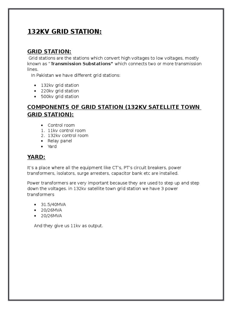 132kv Grid Station | PDF | Relay | Electrical Grid