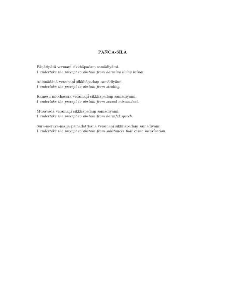 The Five Precepts | PDF