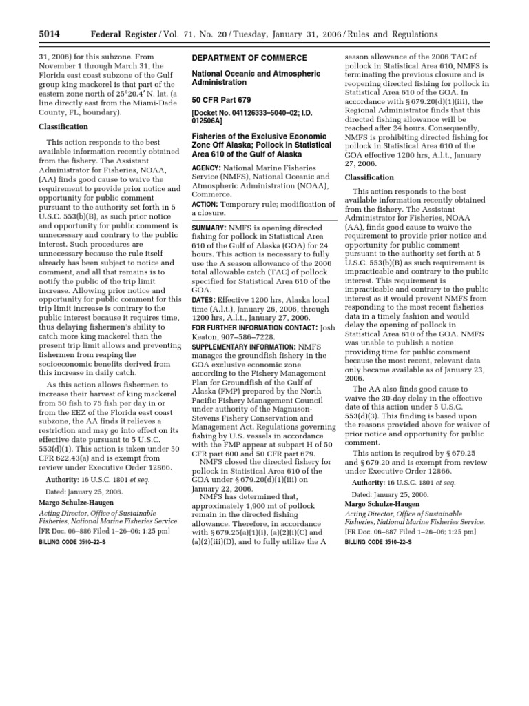 Rule: Fishery Conservation and Management: Alaska Fisheries of ...