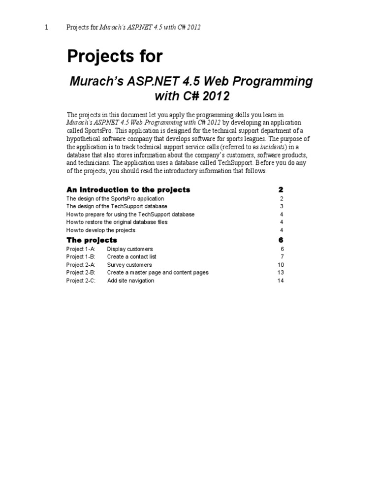 ASP.NET 4.5 Project Guide | PDF | Cascading Style Sheets | Databases