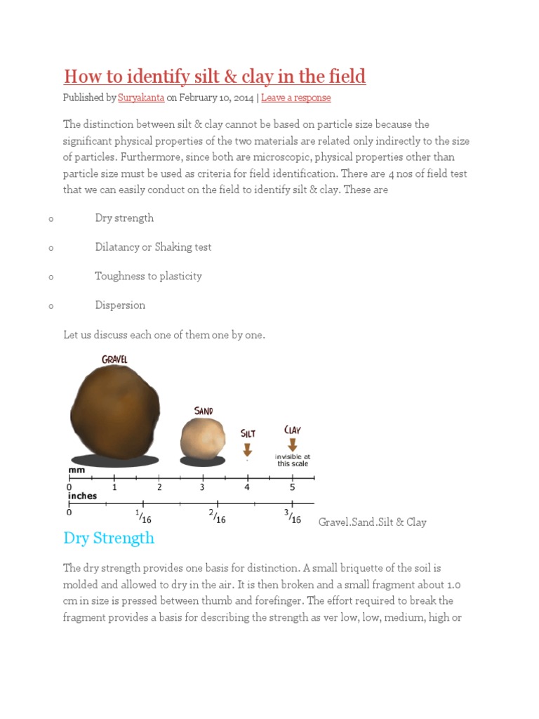 Identifying Silt and Clay in the Field | PDF | Plasticity (Physics) | Soil