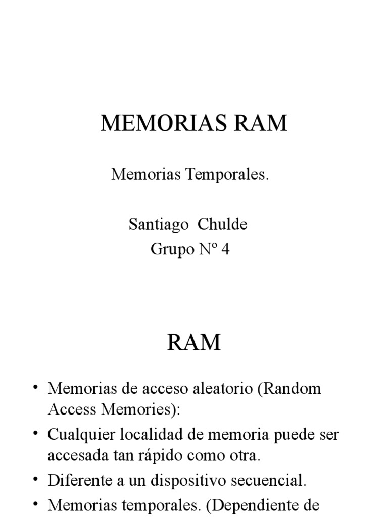 Memorias Ram | PDF | Memoria dinámica de acceso aleatorio | Memoria de ...