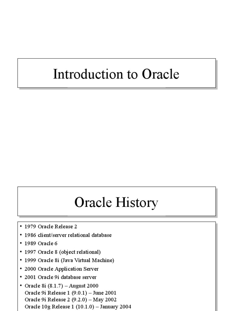 Overview Oracle | Download Free PDF | Oracle Database | Database Schema