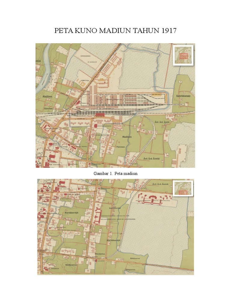 Peta Kuno Madiun Tahun 1917 | PDF | Perjalanan