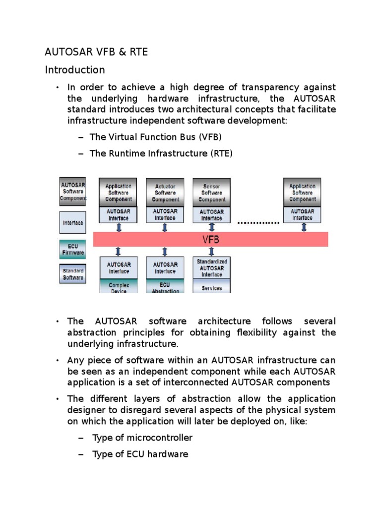 Autosar Notes | PDF | Microcontroller | Runtime System