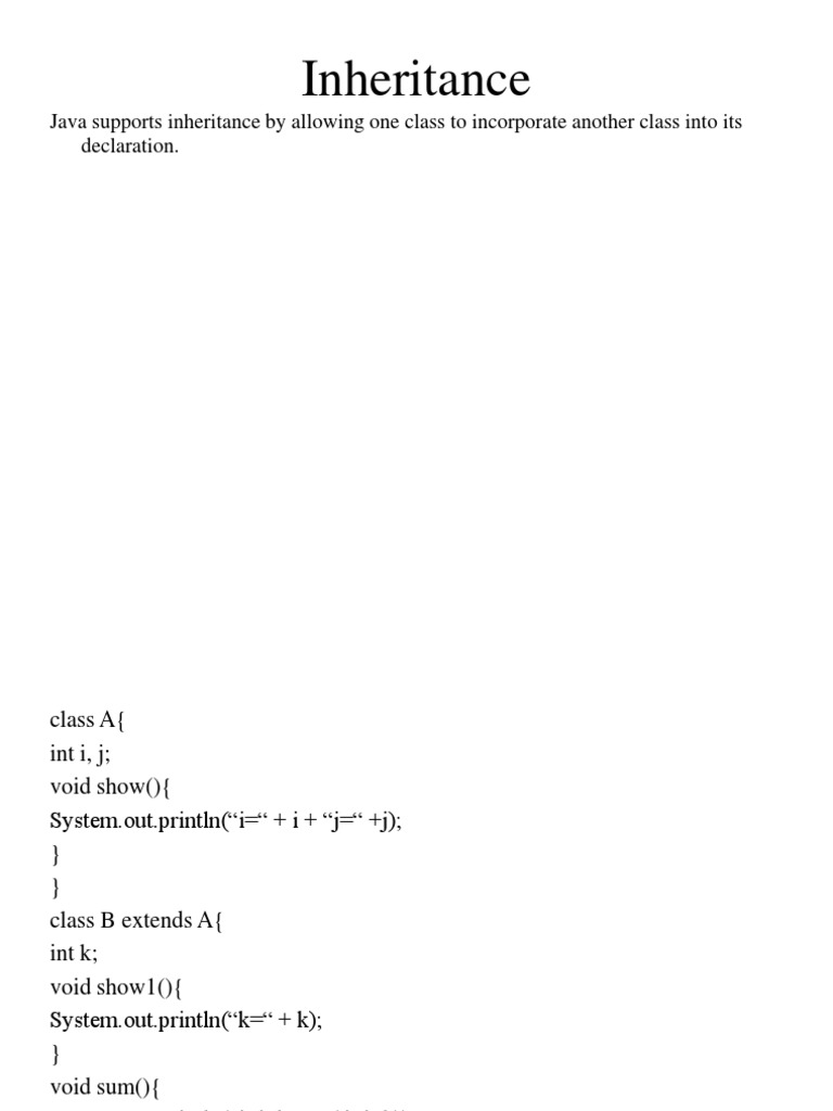 Inheritance And Package Pdf Pdf Method Computer Programming Class Computer Programming 3136