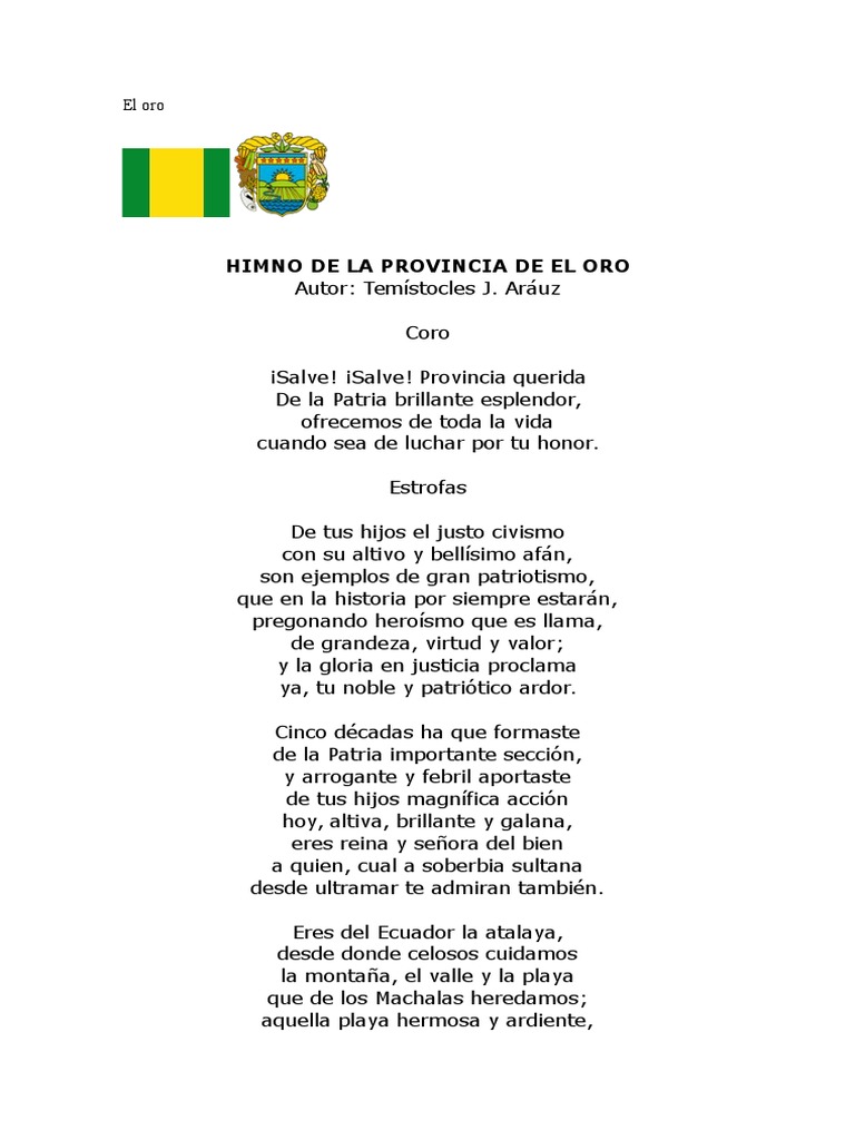 Provincias del Ecuador, con Bandera Escudo e Himno | Personas | Amor