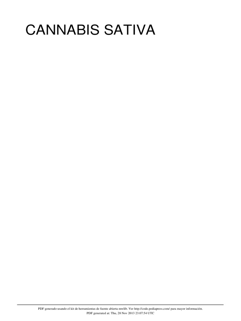 Cannabis Sativa | PDF | Hierbas Medicinales Y Hongos | Tratamientos médicos