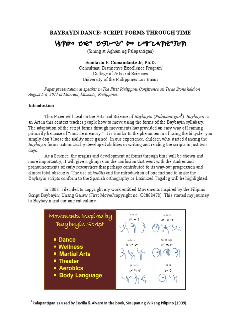 Baybayin Dance Paper | PDF | Tagalog Language | Languages