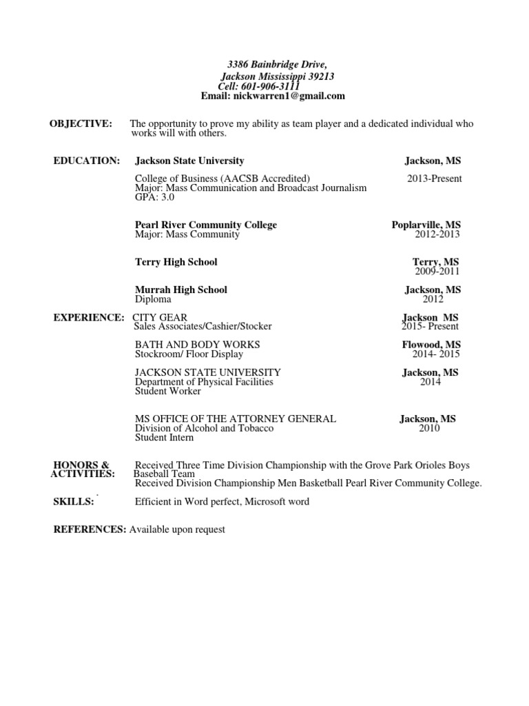 Nick Warren's Resume Summary | PDF
