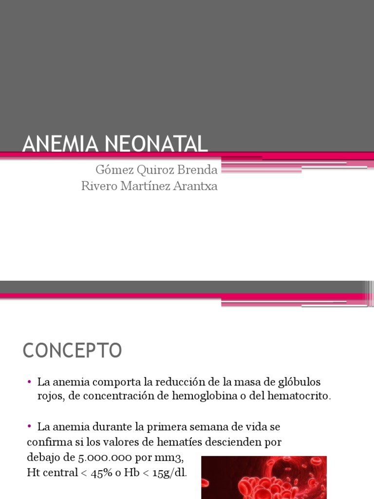 Anemia Neonatal | PDF | Anemia | Glóbulo rojo