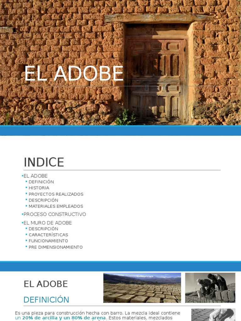 El Adobe | PDF | Fundación (Ingeniería) | Ladrillo