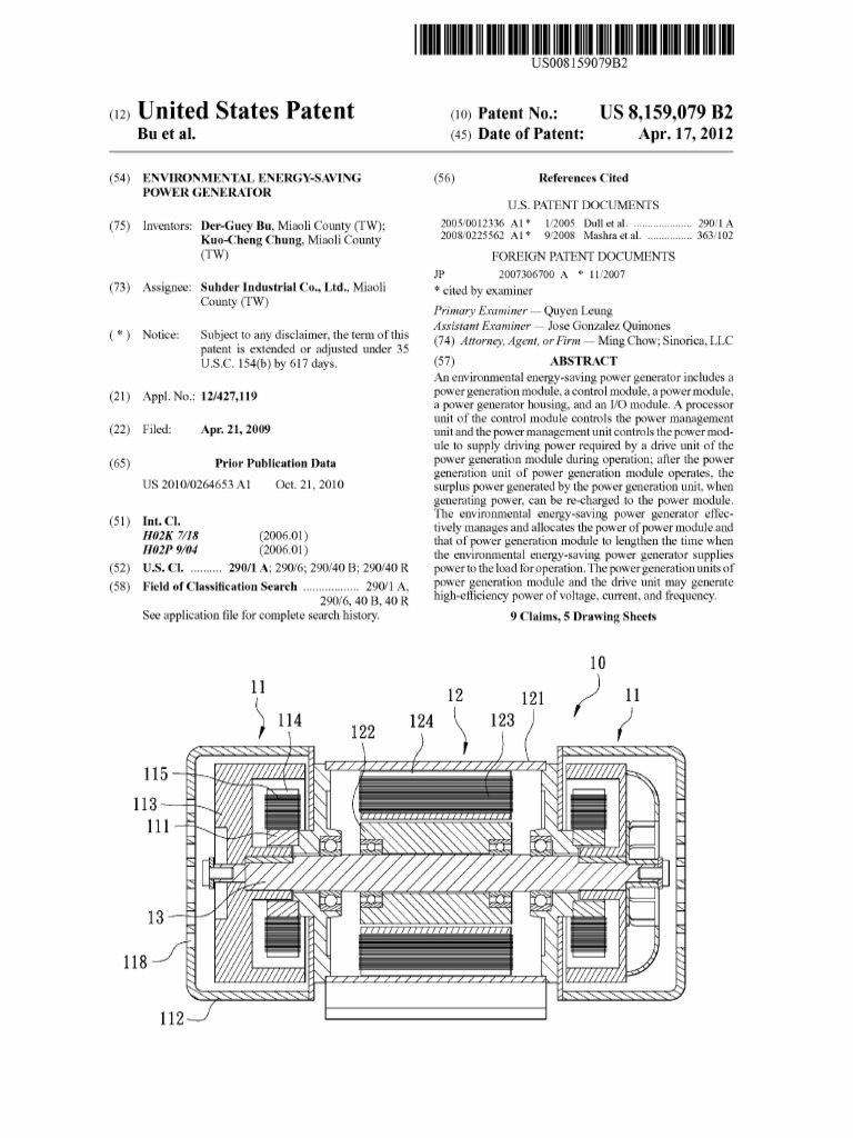 Ulllted States Patent (10) Patent N0.: US 8,159,079 B2 | PDF | Electric ...