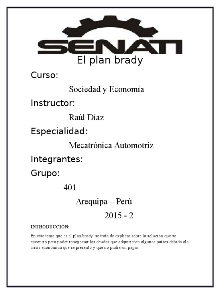 Plan Brady | PDF | Deuda | Bancos
