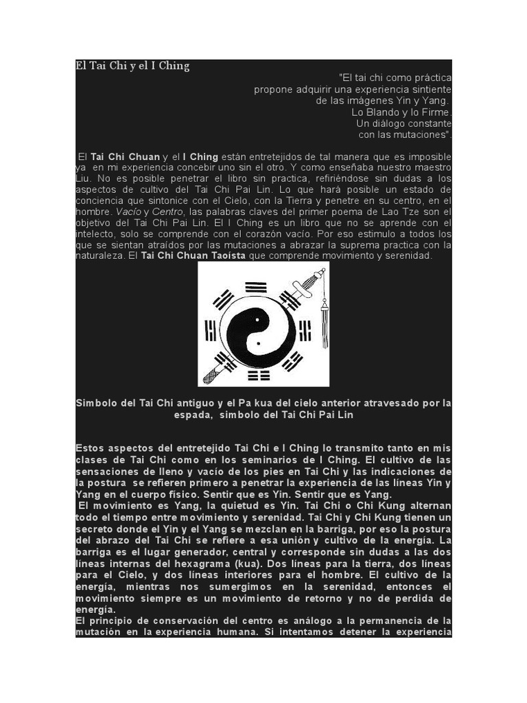 El Tai Chi y El I Ching | PDF | Yin y yang | Tai Chi