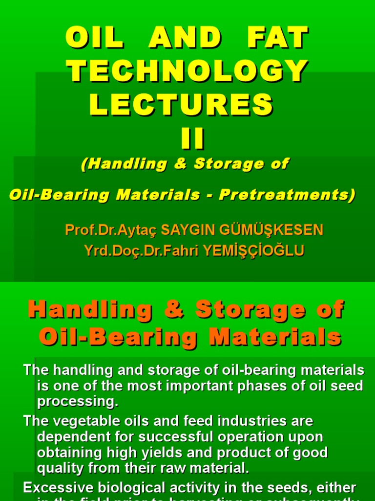 Oil and Fat Technology Lectures II | PDF | Cottonseed | Vegetable Oil