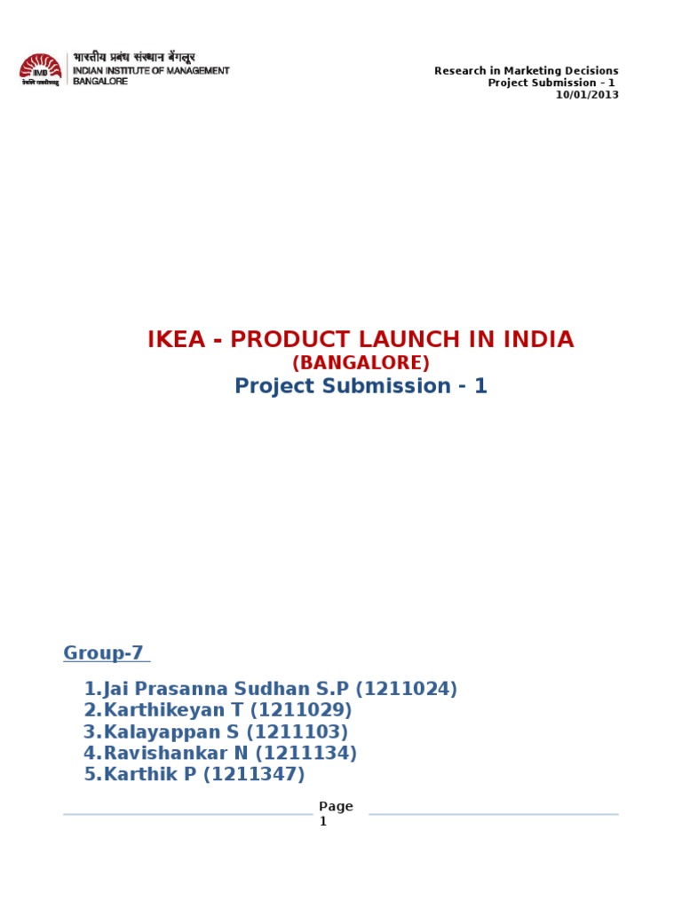 Project Proposal (IKEA) | PDF | Brand | Market Analysis