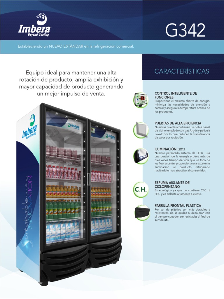 Caracteristicas Nevera Imbera G342 | PDF