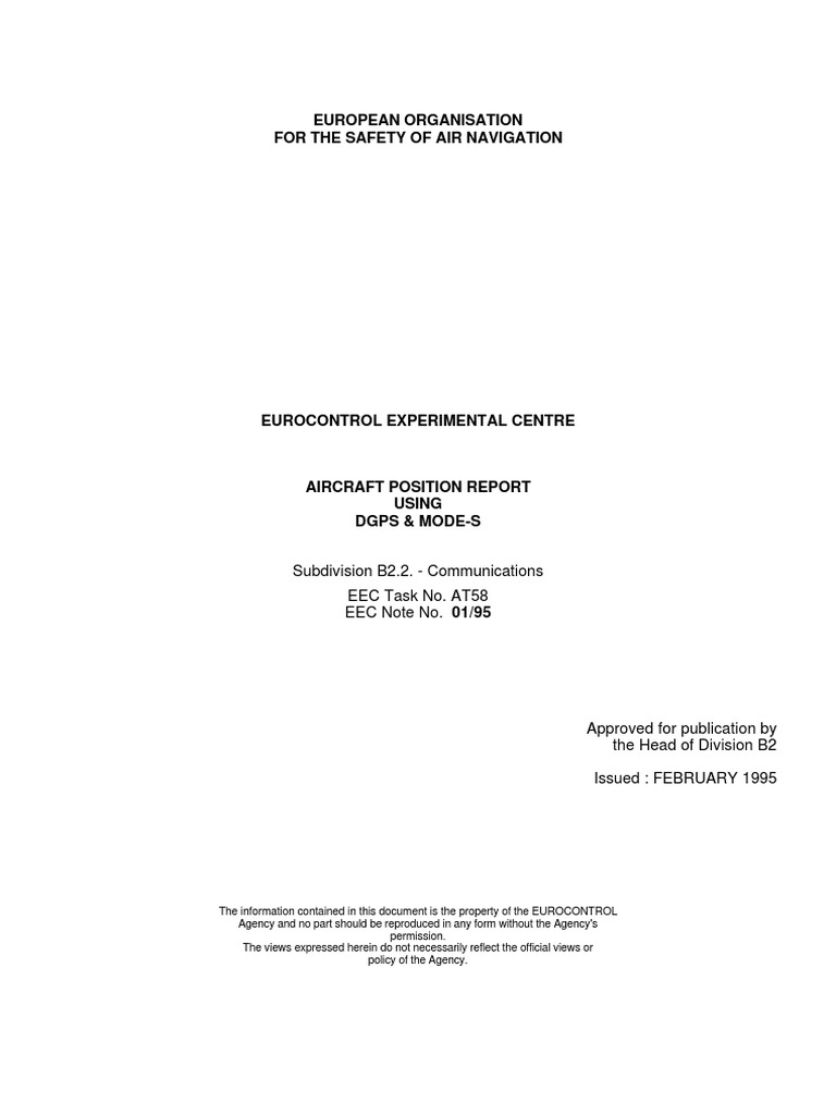 002 Aircraft Position Report Using DGPS Mode-S | PDF | Transponder ...