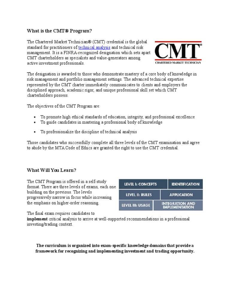 What Is The CMT® Program?: Technical Analysis | PDF | Business