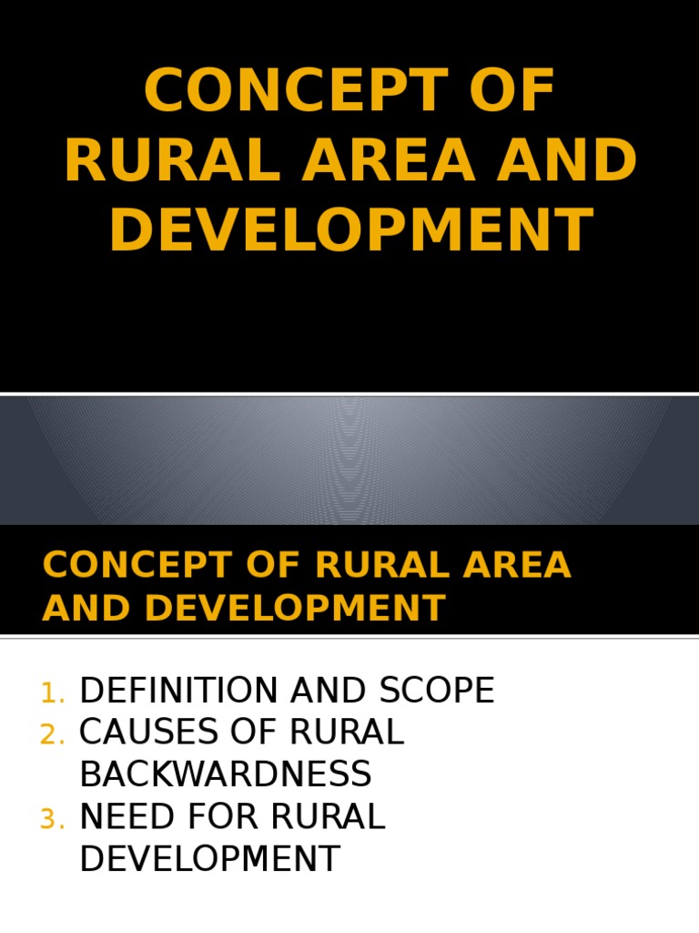 CONCEPT OF RURAL AREA AND DEVELOPMENT.pptx | Resource | Community